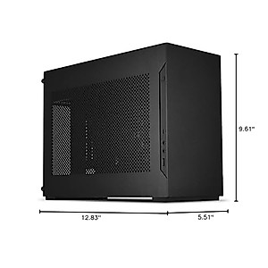Lian Li A4-H2O Small Case - Mini ITX - Aluminum Exterior & SPCC Steel Interior - PCIe 4.0 - Easy AIO Installation - Supports SFX/SFX-L Power Supply (A4-H2O A4 BLACK)