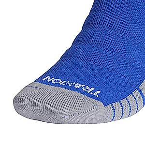 adidas Speed 2 Soccer Socks for Boys, Girls, Men and Women (1-Pair), Team Royal Blue/White/Light Onix Grey, Large