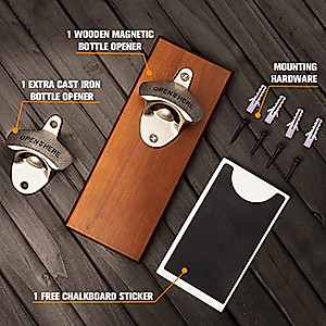 Gifts for Men Dad, Wall Mounted Magnetic Beer Bottle Opener for Fridge, Fathers Day Anniversary Unique Gifts for Him Husband Boyfriend, Funny Beer Birthday Gift Cool Stuff Gadgets for Man Cave