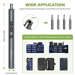 KeeKit Precision Electric Screwdriver, Portable Power Screwdriver, Rechargeable Repair Tool with USB Charging, 3 LED Light for Phones, Camera, Laptop