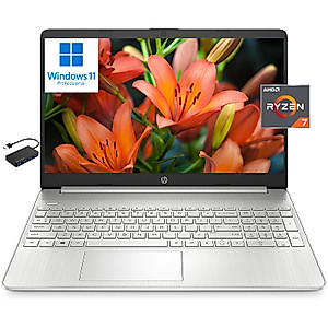 HP [Windows 11 Pro] 15 15.6" HD Business Laptop Computer, 8-Core AMD Ryzen 7 5700U (Beats i7-1180G7), 16GB RAM, 1TB PCIe SSD, Numeric Keypad, Fast Charge, Wi-Fi 6, Bluetooth, Long Battery Life, w/Hub