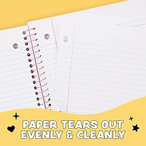 Yoobi College Ruled Spiral Notebook Set — Bulk 3-Pack of 3 Subject Notebooks, Blue, Mint Green & Blush Pink Colors — 150 Perforated, 3-Hole Punched Sheets, For School, Office & Home — 10.5” x 8”