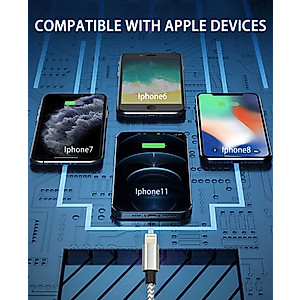IDISON 6Pack [MFi Certified] iPhone Charger 3/3/6/6/10/10FT iPhone Charger Cord High Speed USB Cable Compatible iPhone14/13/12/11 Pro Max/XS MAX/XR/XS/X/8