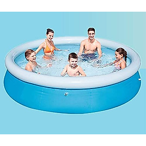 Inflatable Kiddie Swimming Pool - 6ft x 20in Round Above Ground Full Pools for Kids, Toddlers, Infant & Adult Easy Set for Outdoor, Garden, Backyard, Summer Water Party (Round Shape)