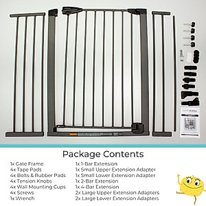 Toddleroo by North States Riverstone Extra Tall & Wide Self-Closing Baby Gate with Door. Pressure Mounted Baby Gates for Doorways, Child Gate Fits Openings 29.75” to 52” Wide. (36" Tall, Graphite)