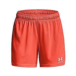 Under Armour Women's Standard Challenger Knit Shorts, (877) After Burn / / White, Small