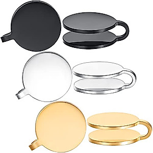 FLYUN 12MM Pressure Earring for Keloids, Keloid Earrings Pressure Clip On Earring, Ear Cuff, Stainless Steel Non-Pierced Earrings (14MM, Silver&Black&Gold)