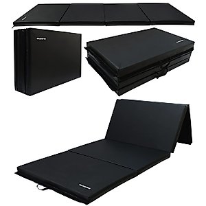 All Purpose 4'x10'x3" Extra Thick High Density Anti Tear Gymnastics Gym Folding Exercise Aerobics Mats, Multiple Colors