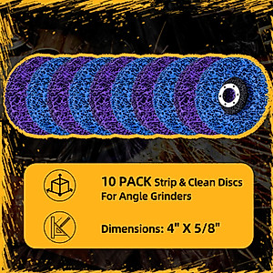 10 Pack Strip Discs Stripping Wheel 4 inch for Angle Grinder Clean and Remove Paint Coating Rust Welds Oxidation (4" x 5/8")