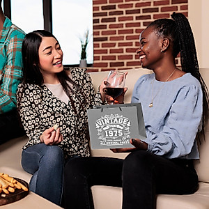 50th Birthday Gift Bags - Grey Paper with Rope Handles - Recycled Eco Friendly Gift Bag - Original Parts 1973 - Medium