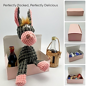 Biscuits Lasso Pink Boxes - 10 Pack - 1 lb - Mini Cake Box - Bakery Collapsible Paper Сase for Small Homemade Treats, Candy, Dessert, Pastry Pie, Cupcakes - 7 x 3.38 x 2 inches