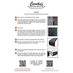 2 Pack - 11.25"Lx6"H Lip Shelf Bracket, Iron Shelf Brackets, Metal Shelf Bracket, Industrial Shelf Bracket, Modern Shelf Bracket, Shelving