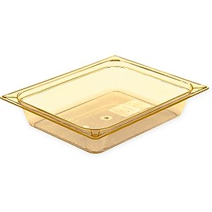 Carlisle FoodService Products 10420B13 StorPlus High Heat Food Pan, 2.5" Deep, Half Size, Amber