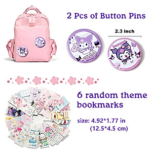 Koiswim Cute School Supplies Kawaii Stationery Gift Set, Including Gel Pens Notebook Pencil Cse Stickers Pins Badge Lanyard Sticky Note Bookmark (K)