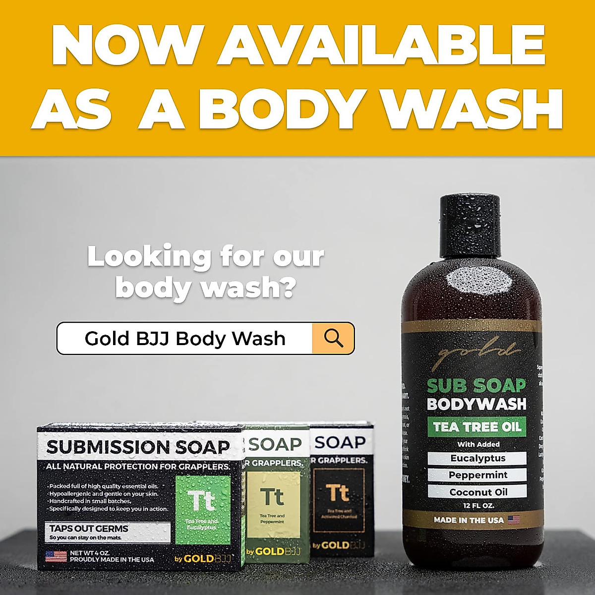 Premium Tea Tree Oil Soap - USA Made Bar Soap for BJJ, Jiu Jitsu, Wrestling, and Grappling (2-Pack of 4 Ounce Soap Bars, Activated Charcoal)