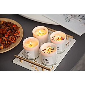 Organic Candles with Crystals Inside, Non Toxic Natural Candles, Crystal Candles for Home Scented, Juniper Lavender Aromatherapy Candle Gift for Women, Mothers Day Gifts, Mom Birthday Gifts