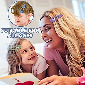 Matte Hair Barrettes for Women and Girls - B.PHNE 2.8 Inch Non Slip Snap Hair Clips for Thick or Thin Hair - Cute Candy Color Metal Cutout Drop 12 Pack