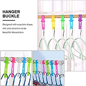 Cabilock 40Pcs Windproof Scratch Hanger Hook Clothes Drying Rack Fixed Buckle Rope Hanging Clothesline Windproof Hanger for Indoor Outdoor
