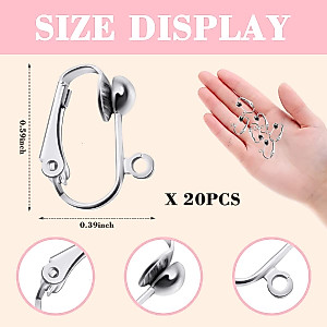 FANCY NOVA 20 Pack Clip-on Earring Converters Hypoallergenic Earring Clip On Backs Parts Components Findings for DIY Earring and Pierced Ears (Silver)