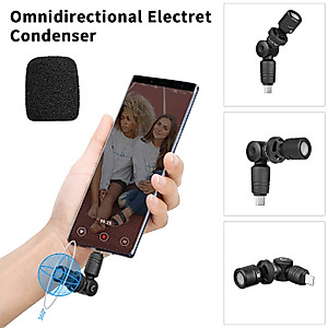 Saramonic Ultra-Compact Omnidirectional Condenser USB-C Microphone for Smartphones, Tablets & Computers (SmartMic UC Mini), Black