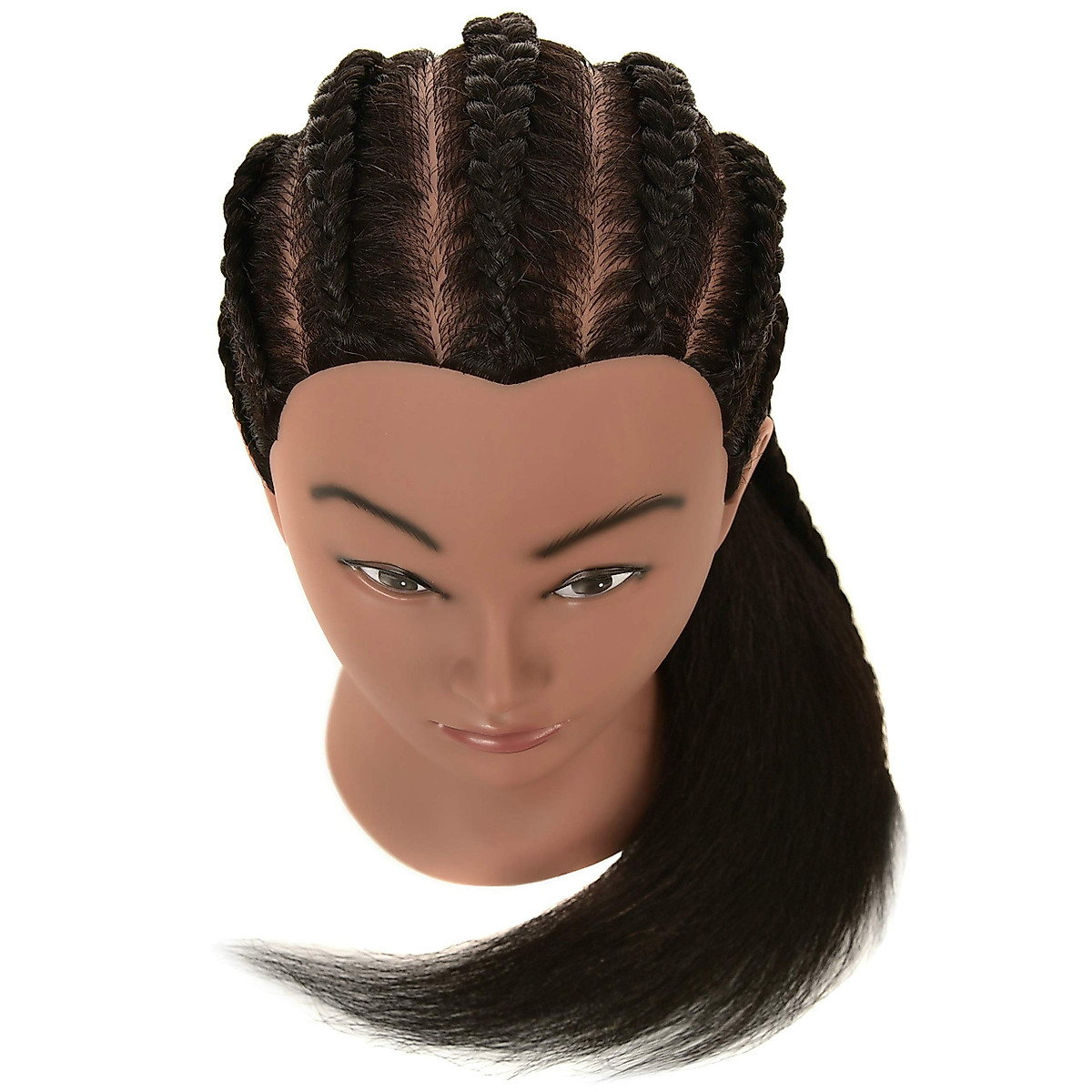 RIHANNAHAIR Mannequin Head with 100% Human Hair Manikin Cosmetology Makeup Manican Doll Display Practice Braiding Styling Training Head with Stand