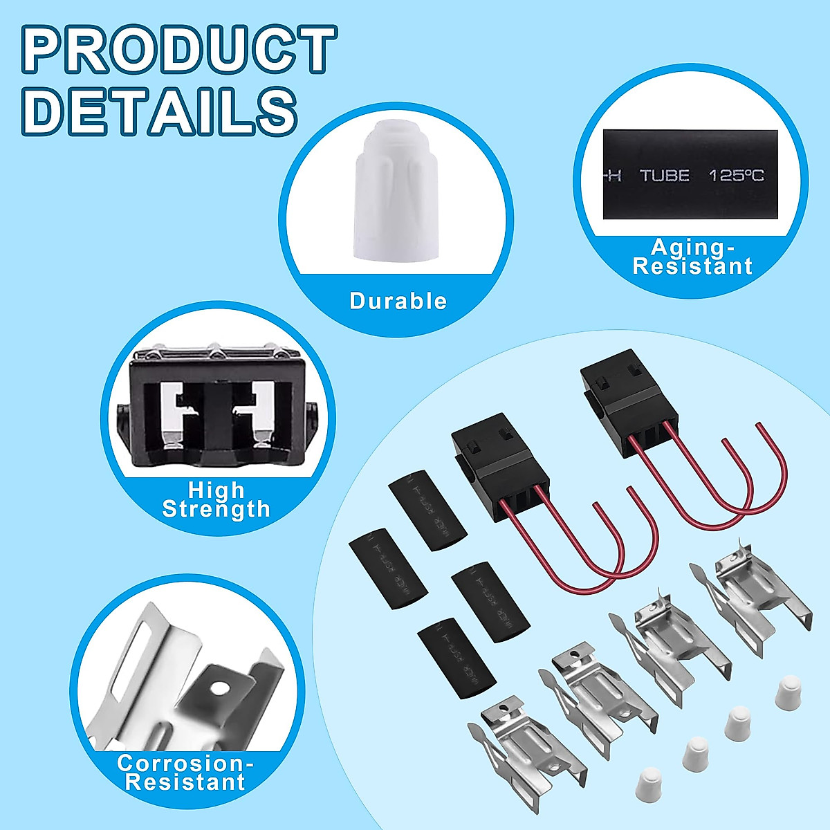 Pack of 2 Range Stove Element Plug Receptacle Block Terminal Block Range for Receptacle Whirlpool Kenmore Electric Stove Range Burner Receptacle Kit ERR117