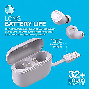 JLab Go Air Pop True Wireless Bluetooth Earbuds + Charging Case | Lilac | Dual Connect | IPX4 Sweat Resistance | Bluetooth 5.1 Connection | 3 EQ Sound Settings Signature, Balanced, Bass Boost