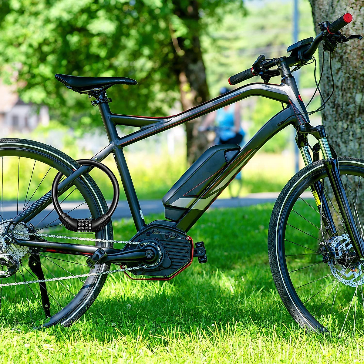 Bike Lock Portable Bike Locks Cable High Security Bicycle Lock Cycling Lock with 4-Digits Codes Ideal to Secure Bike, Motorbike, Cycles