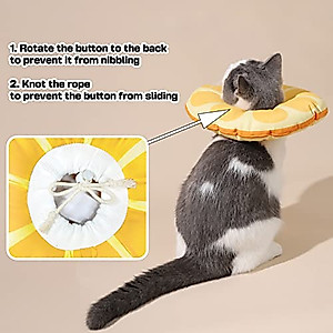 Jevnd 3 Sizes of Cat Cone Collar Soft, Adjustable Cat Cones to Stop Licking, E Collar for Cats, Recovery Collar for Cats After Surgery, Cat Neck Cone, Elizabethan Collar for Cat and Kitten (M)