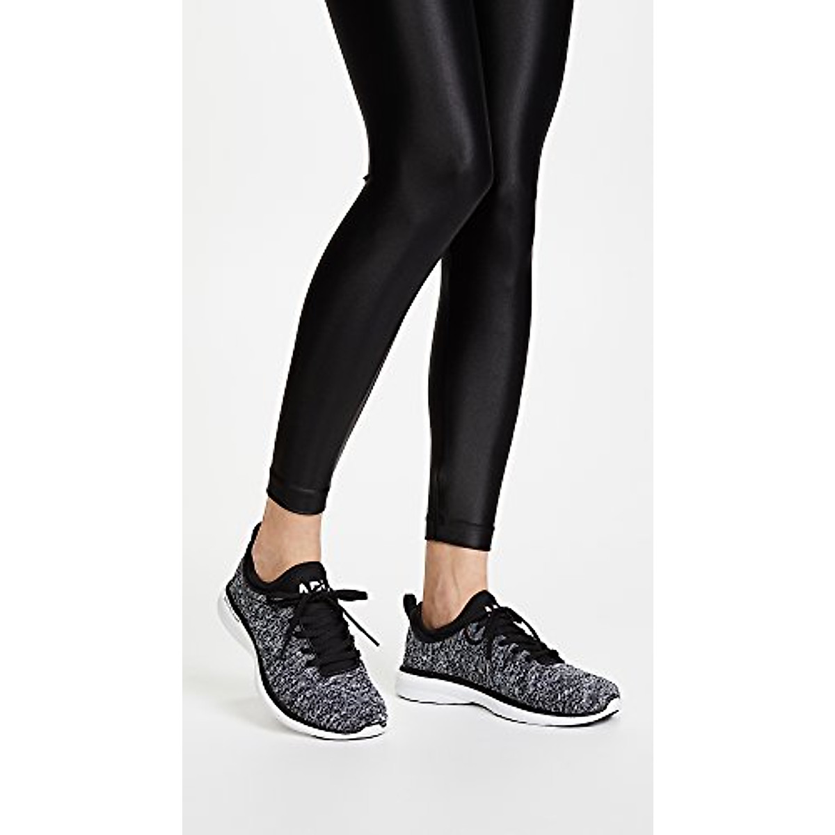APL: Athletic Propulsion Labs Women's Techloom Phantom Sneakers, Black/White/Melange, 8 B(M) US
