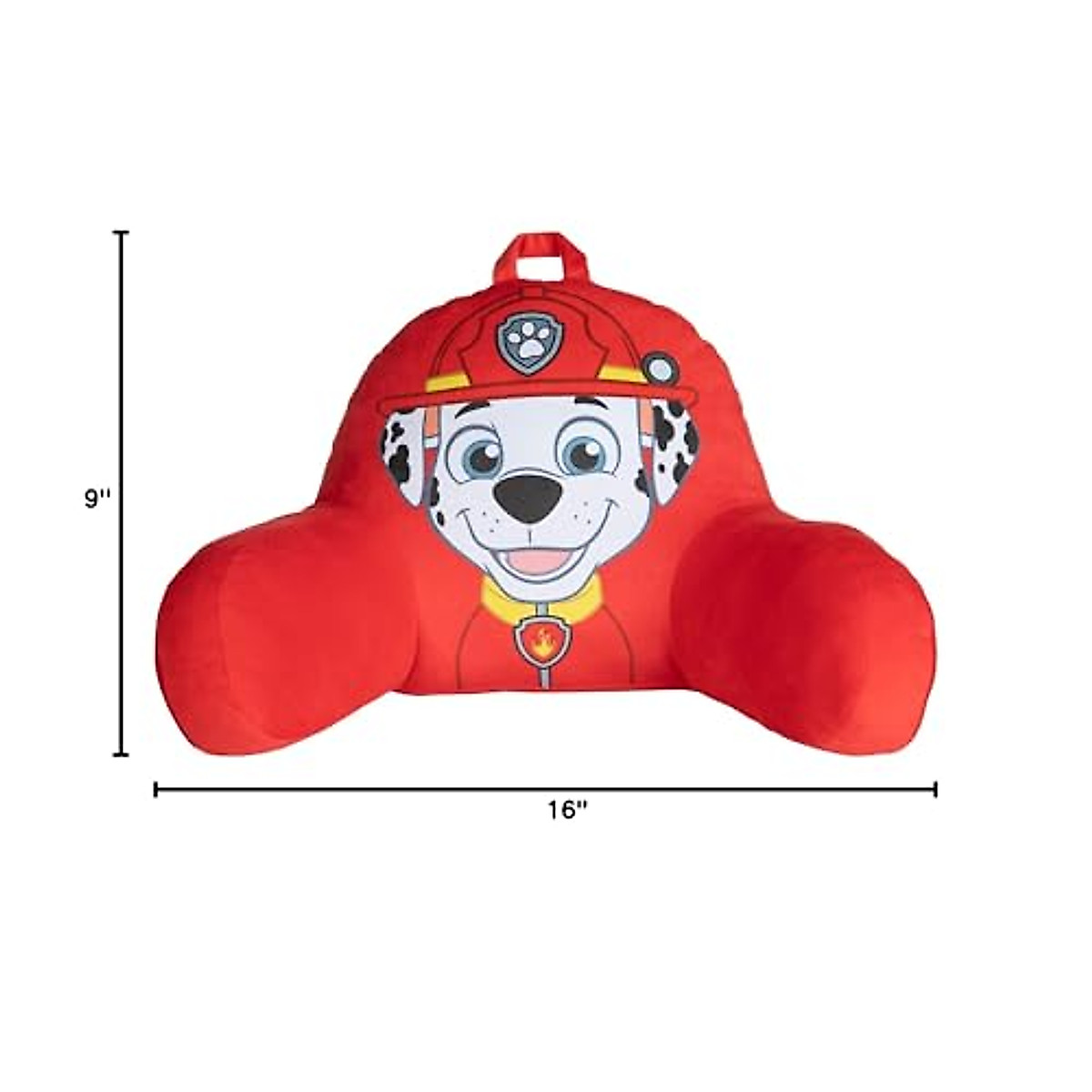 Paw Patrol Marshall Kids Back Resting Pillow for Reading and Watching TV – Bed Rest Pillow with Arms to Lounge with Comfortable Back Support – Great for The Bed or Couch