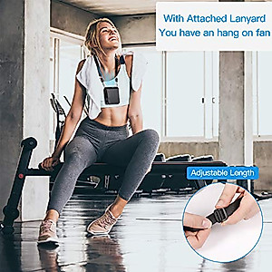 Portable Waist Clip Fan with 23H Working Time, 6000RPM Strong Airflow, 3 Speeds, Rechargeable Battery Operated Personal Fan, Hands-free USB Belt Fan for Clothes Shirt Farm Work Hiking