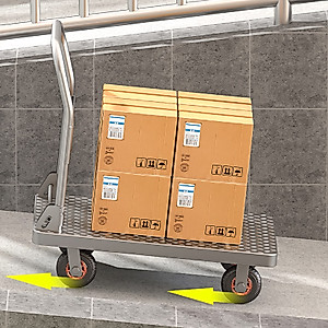 Flatbed Hand Cart Push Cart Dolly Steel Moving Platform Hand Truck Foldable for Easy Storage and 360 Degree Swivel Wheels Large Load Capacity Heavy Duty Flatbed Cart (Size : Ty5)