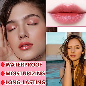 2 Colors Lip Tint Stain Set,Mini Velvet Lip Tint Watery Lip Stain Long Lasting Waterproof Moisturizing Lip & Cheek Tint,Hydrating,Natural Glossy Liquid Lipstick Lip Gloss Kits for Women