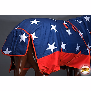 American Flag 72 in HILASON 1200D Waterproof Winter Horse Blanket Neck Cover Belly Wrap | Horse Blanket | Horse