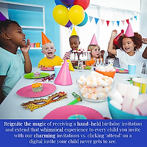 Blue Watercolor Pickup Truck Full of Pumpkins Fall & Autumn Birthday Party Invitations, 20 5x7 Fill In Cards with Twenty White Envelopes by AmandaCreation