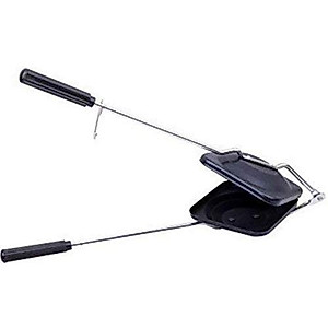 WhopperIndia Aluminium Non-Stick Sandwich Maker Nonstick Plates Stove top Toasted Sandwich Snack Maker For Kids, Black 16 X 6 Inch