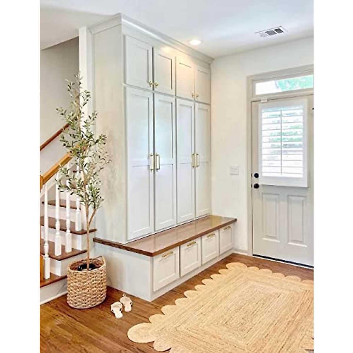 Generic Handwoven Scalloped Jute Area Rug 2x3/3x5/4x6-Braided Jute Runner Rug 2.5x6 ft for Kitchen/Hallway-Natural Farmhouse Scallop Jute Rug 5x7-Reversible Jute Rug 8x10 (Beige, 4' x 6' Feet)