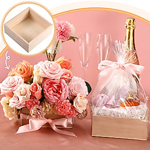 6 Pack Unfinished Wooden Box, 6 x 6 Inch Square Rustic Wooden Box Craft Storage Organizer Box for Storage, Art Collectibles, Home Decor, Desktop Decor, Succulent Plant Pot, Drawer, DIY Craft