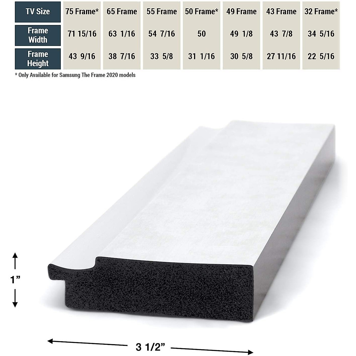 Frame My TV Deco TV Frames - Contemporary Silver Smart Frame Compatible ONLY with Samsung The Frame TV (55", Fits 2021-2025)