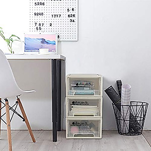 Neadas 6 Quart Plastic Stacking Storage Drawer Unit, 3 Packs