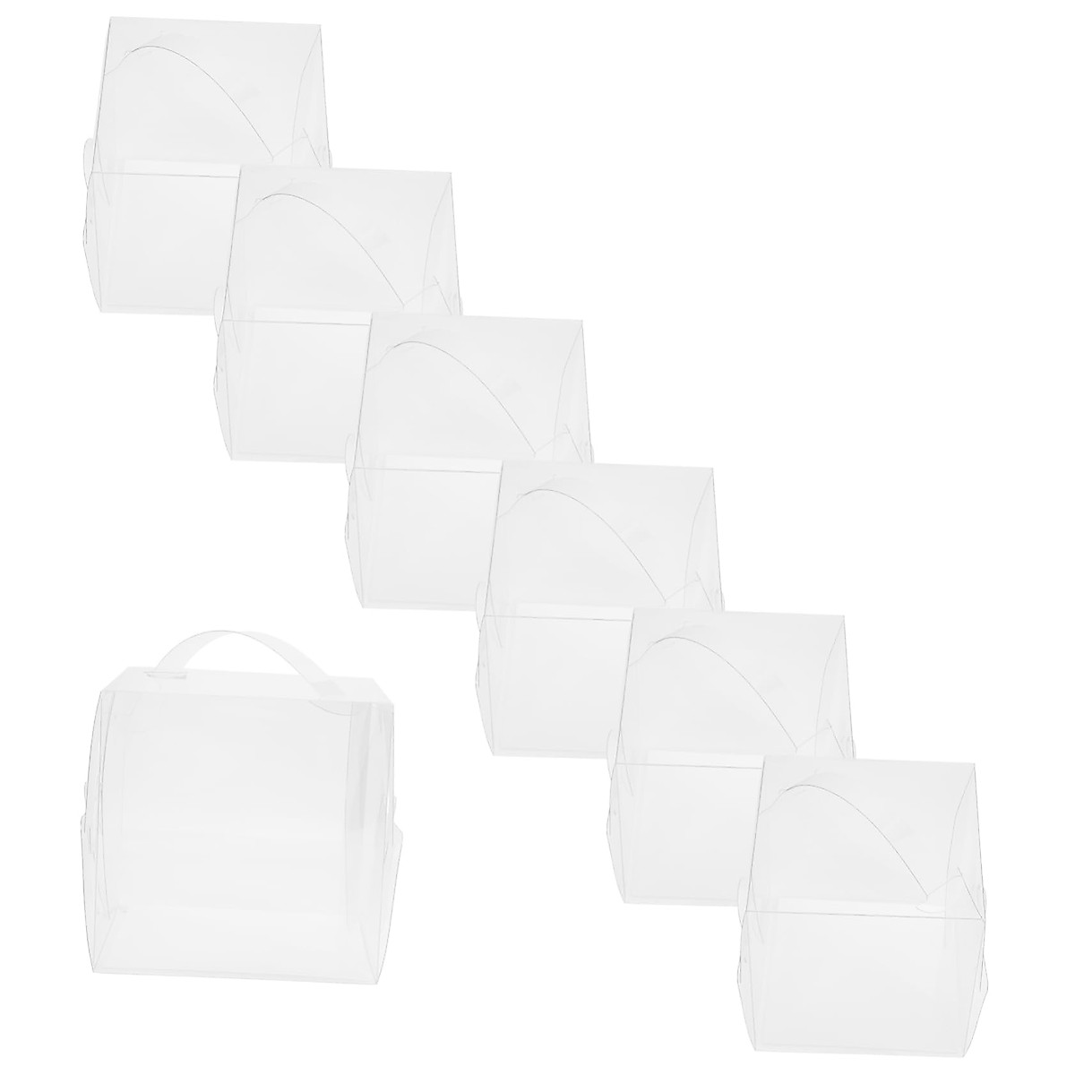 Didiseaon 10pcs Cake Boxes Cake Box Handles for Birthday Cupcake Bread Desserts Bakery Lightweight Sturdy Easy to Clean