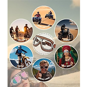 CRG Sports Motorcycle Goggle Aviator Pilot Style Cruiser Scooter Motocross Goggles for Men, Women, Adults