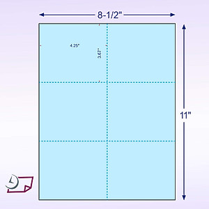NextDayLabels - Laser Printer Blank Perforated Cards 6 up per Page, for School Registration Cards, Flower Delivery Cards, Wedding Response Cards, RSVP Cards, Trip Tickets, ETC, (300 Blue Cards)