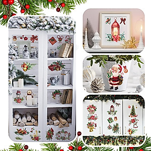 SATINIOR 16 Sheets Christmas Rub on Transfers for Crafts and Furniture Xmas Santa Snowman Reindeer Stickers Rub on Decals for Scrapbook DIY Wood Fabric Journal Dairy Envelope Crafts, 5.9 x 5.9 Inch