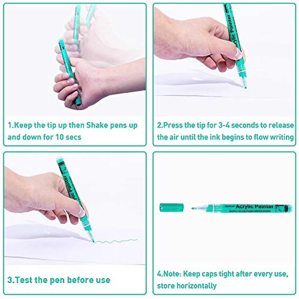 Reaeon Acrylic Paint Pens - 18 Vibrant Colors for Crafts
