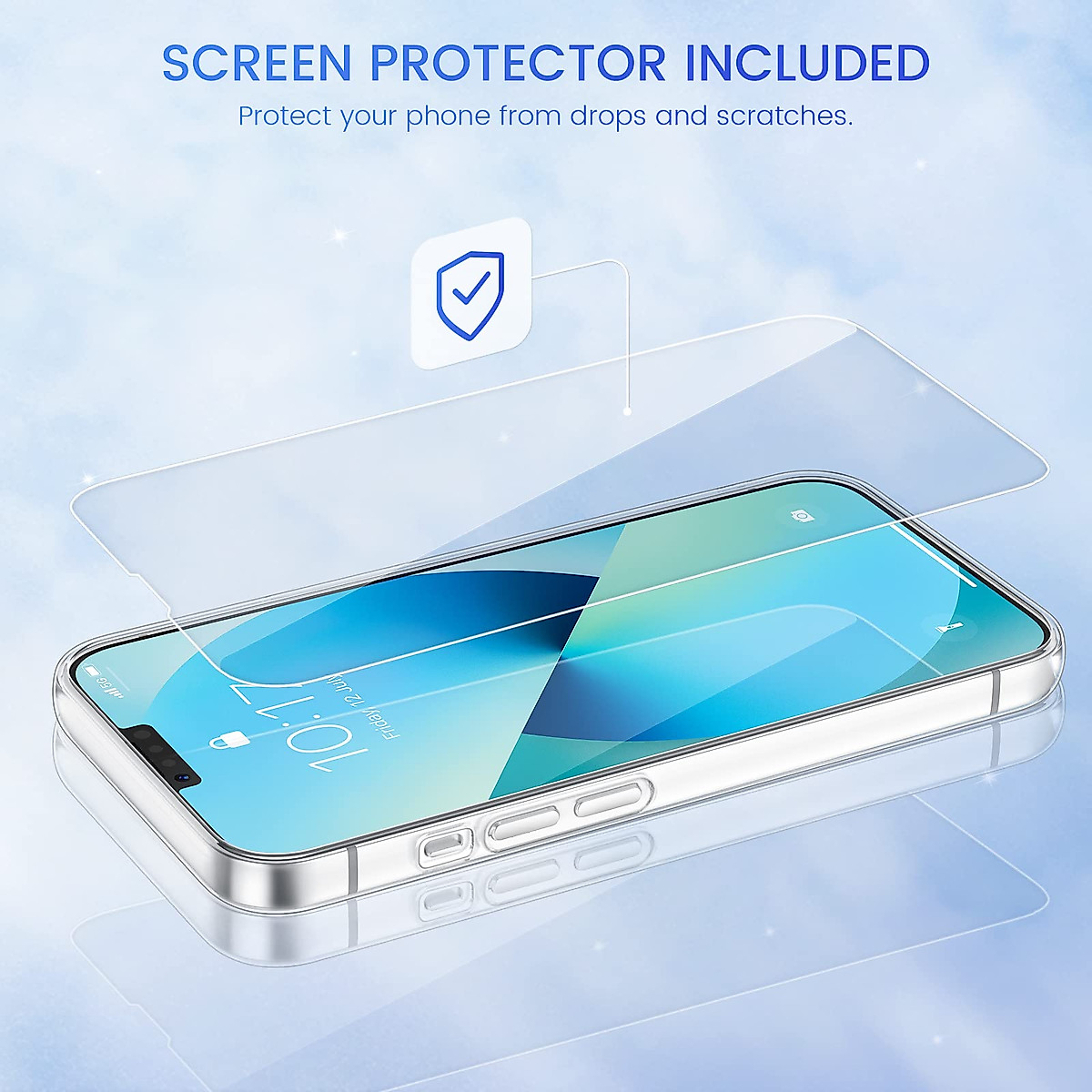 Caka Case Compatible for iPhone 13 Mini Glitter Phone Case Girly Women Bling Sparkle Flowing Floating Quicksand Waterfall Clear Soft TPU Case Cover for iPhone 13 Mini (5.4 inches) (Blue Purple)