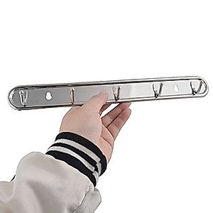 uxcell Bedroom Washroom Wall Mounted 5 Hooks Towel Hat Coat Hanger Rack 2PCS