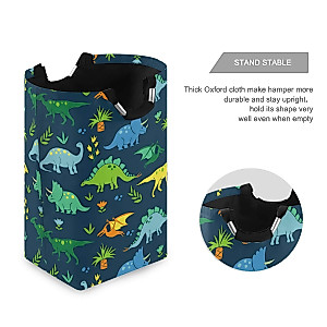 Laundry Storage Basket Cute Dinosaurs Laundry Hamper Collapsible Organizer for Kids Room Dirty Cloth Toy Dorm Bag with Handle