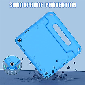 BMOUO Kids Case for Samsung Galaxy Tab A 10.1 (2019) SM-T510/T515, Shockproof Light Weight Protective Handle Stand Kids Case for Galaxy Tab A 10.1 Inch 2019 Release SM-T510/T515 - Blue